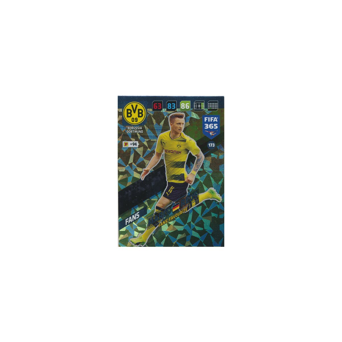 Fifa 365 Cards 2018 - 173 - Marco Reus - Borussia Dortmund - Fans, 1,
