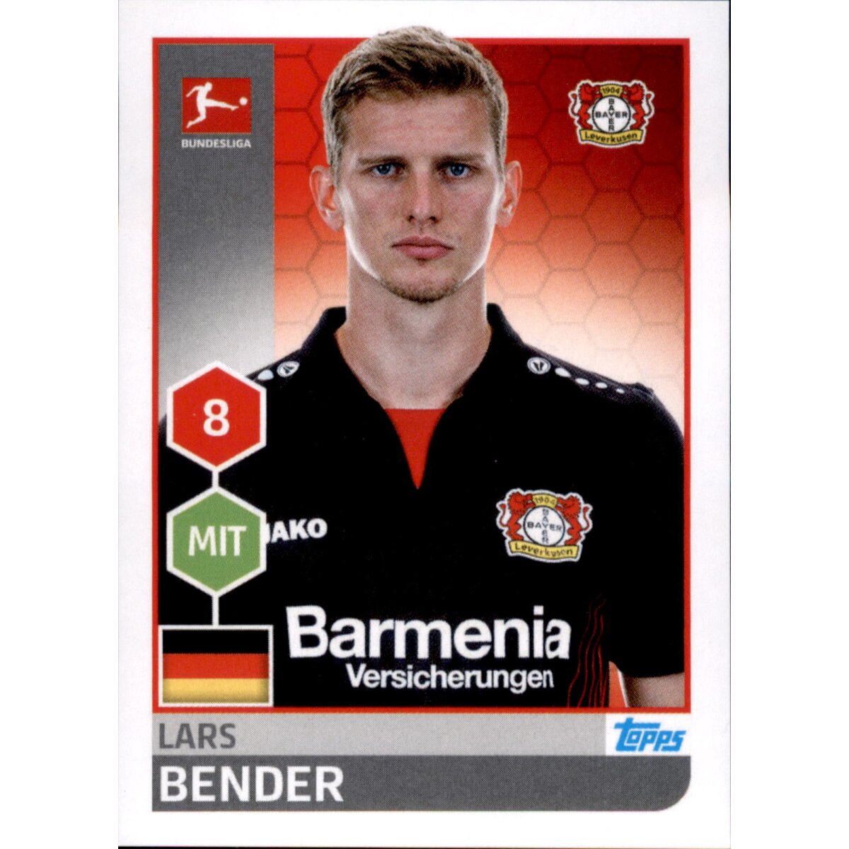 TOPPS Bundesliga 2017/2018 - Sticker 177 - Lars Bender, 0,39