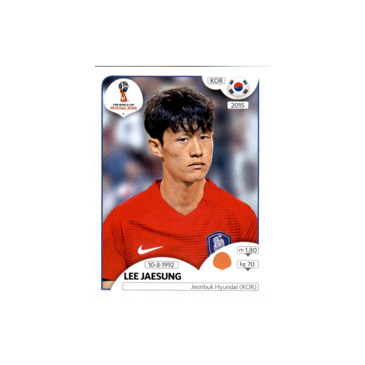 Panini WM 2018 - Sticker 507 - Lee Jaesung - Südkorea, 0,69