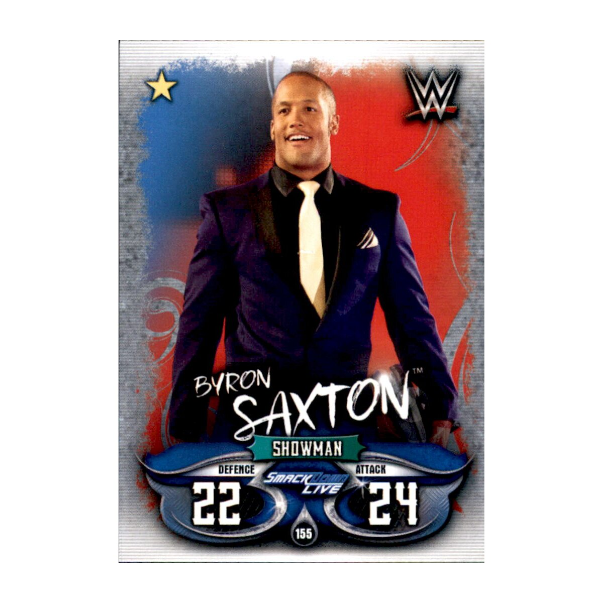 Karte 155 - Byron Saxton - Smack Down Live - WWE Slam Attax - LIVE, 0