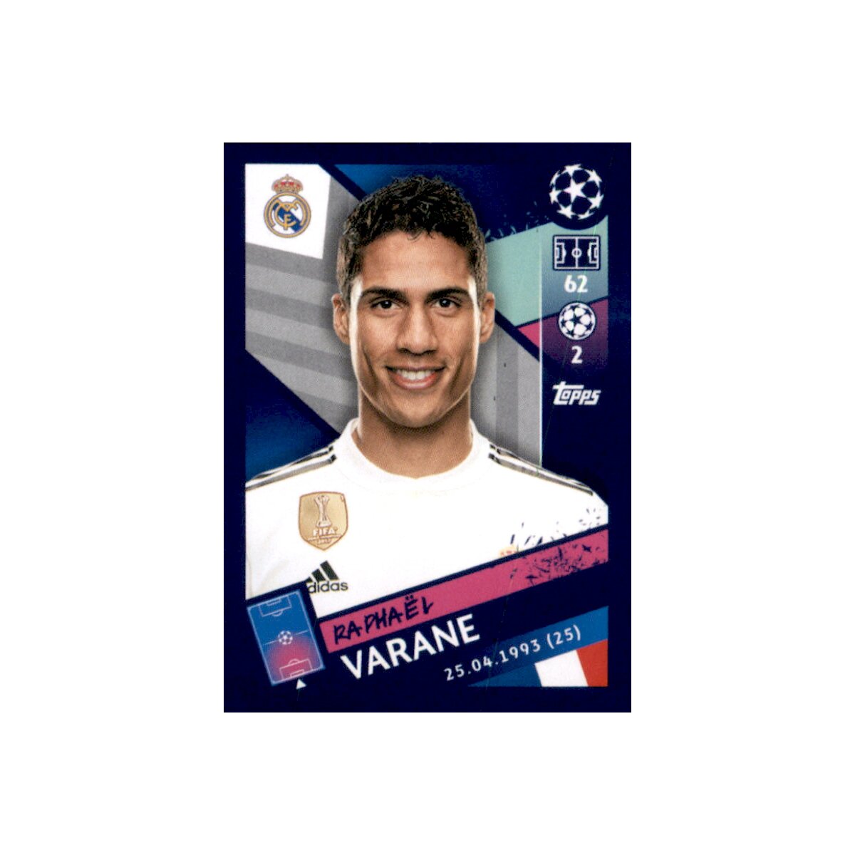 Sticker 49 - Raphael Varane - Real Madrid, 1,19