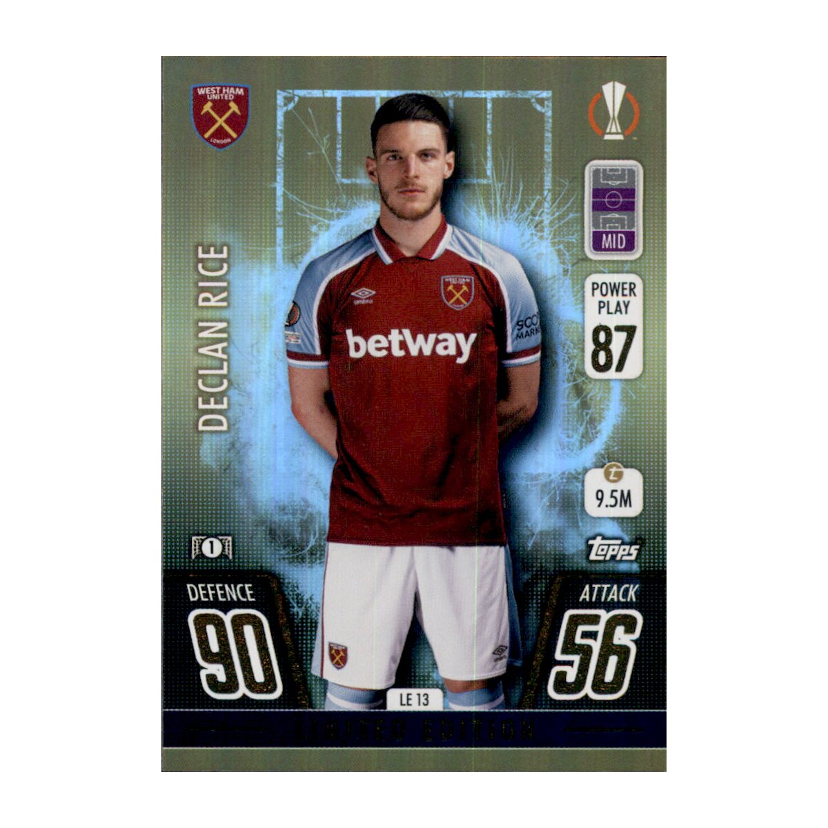 LE13 - Declan Rice - Gold Limited Edition - 2021/2022, 0,89