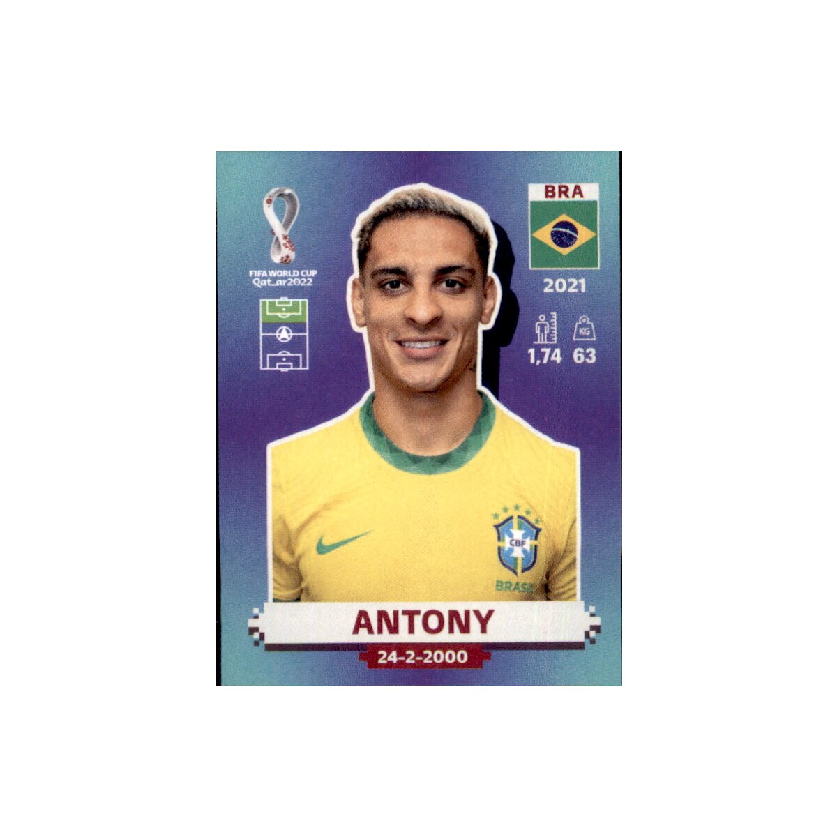 Panini WM 2022 Qatar - Sticker BRA15 - Antony, 0,39