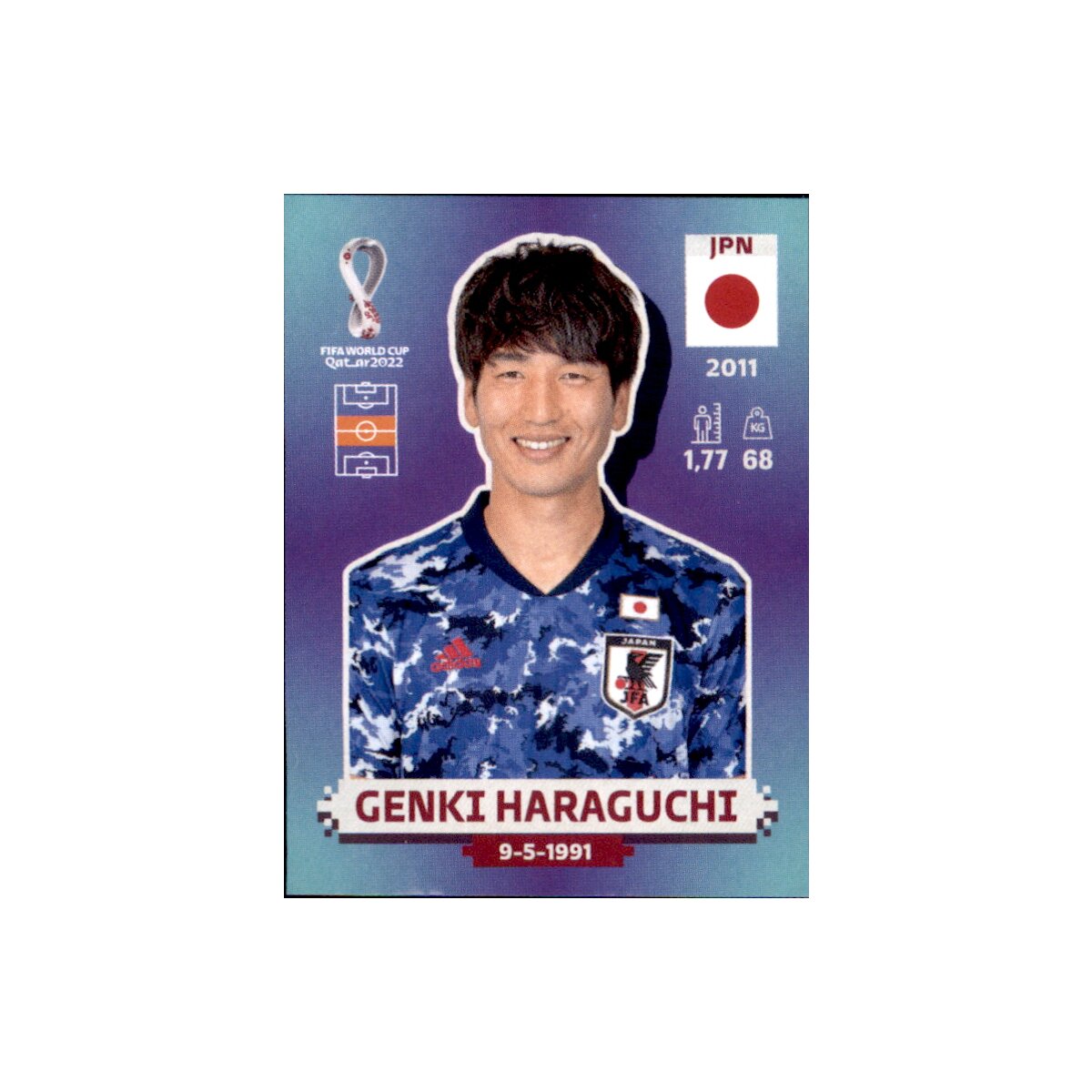 Panini WM 2022 Qatar - Sticker JPN11 - Genki Haraguchi, 0,39