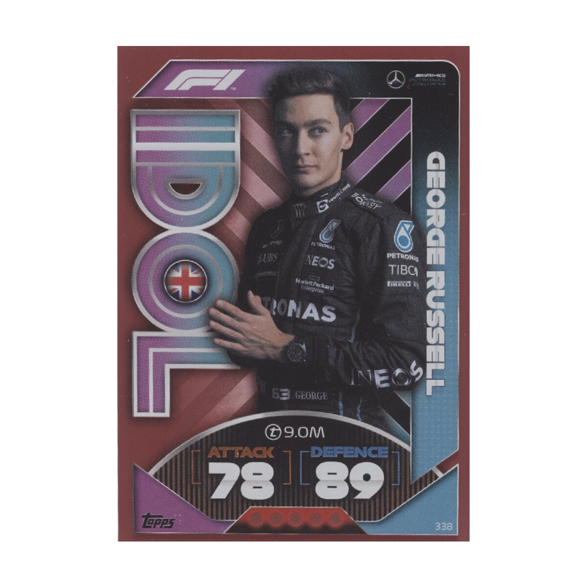 338 - Turbo Attax F1 2022 - CRYSTAL Red - Idol 394/500 - George Russe ...