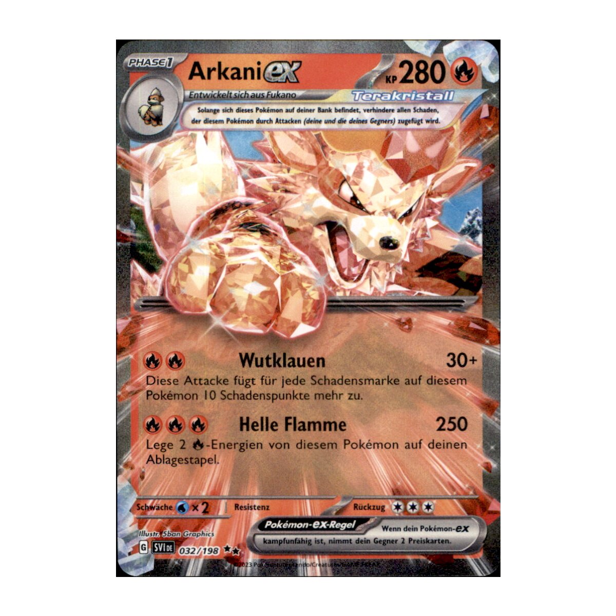 032/198 - Arkani EX - Double Rare - SV1 Karmesin & Purpur, 2,75