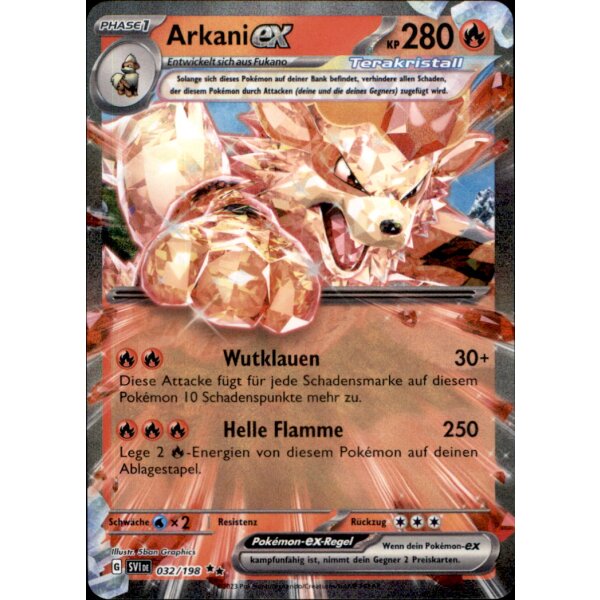 032/198 - Arkani EX - Double Rare - SV1 Karmesin & Purpur, 2,75