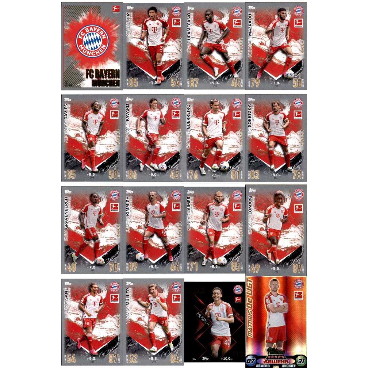 Topps Match Attax Bundesliga - 2023/24 - Mannschaftspaket - FC Bayern ...