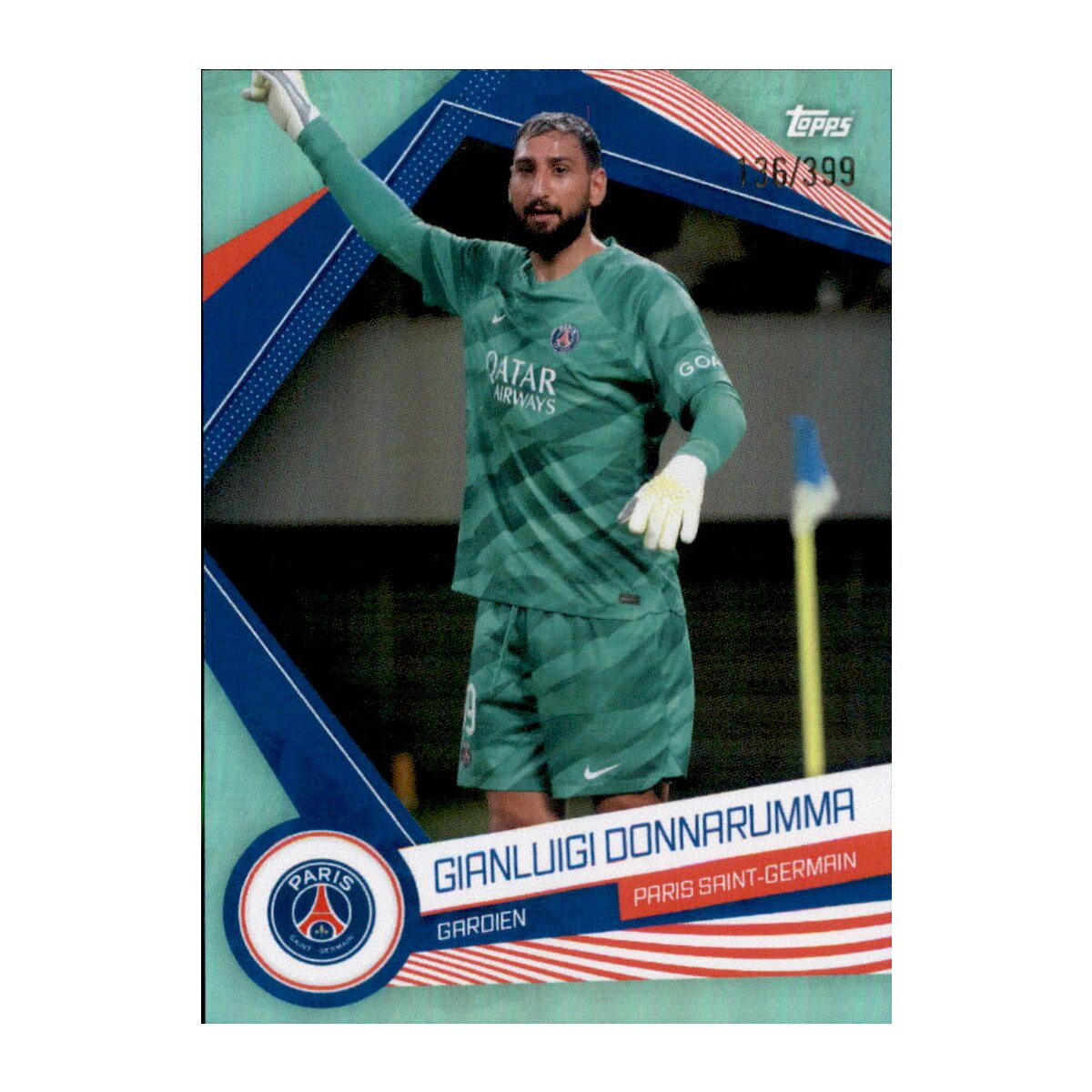 PSG-1 Gianluigi Donnarumma - Parallel Aqua 136/399 - Paris Saint Germ ...