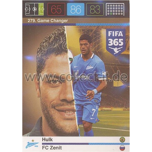 Fifa 365 Cards 2016 279 Hulk - Game Changers, 3,99
