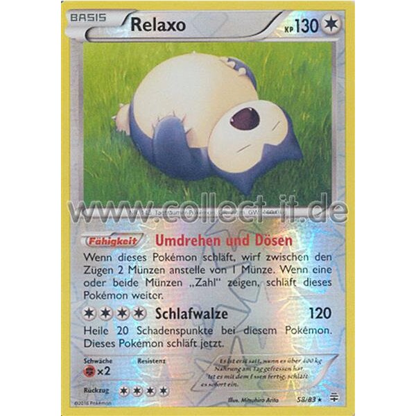 58/83 Relaxo - Reverse Holo - Generationen, 5,61